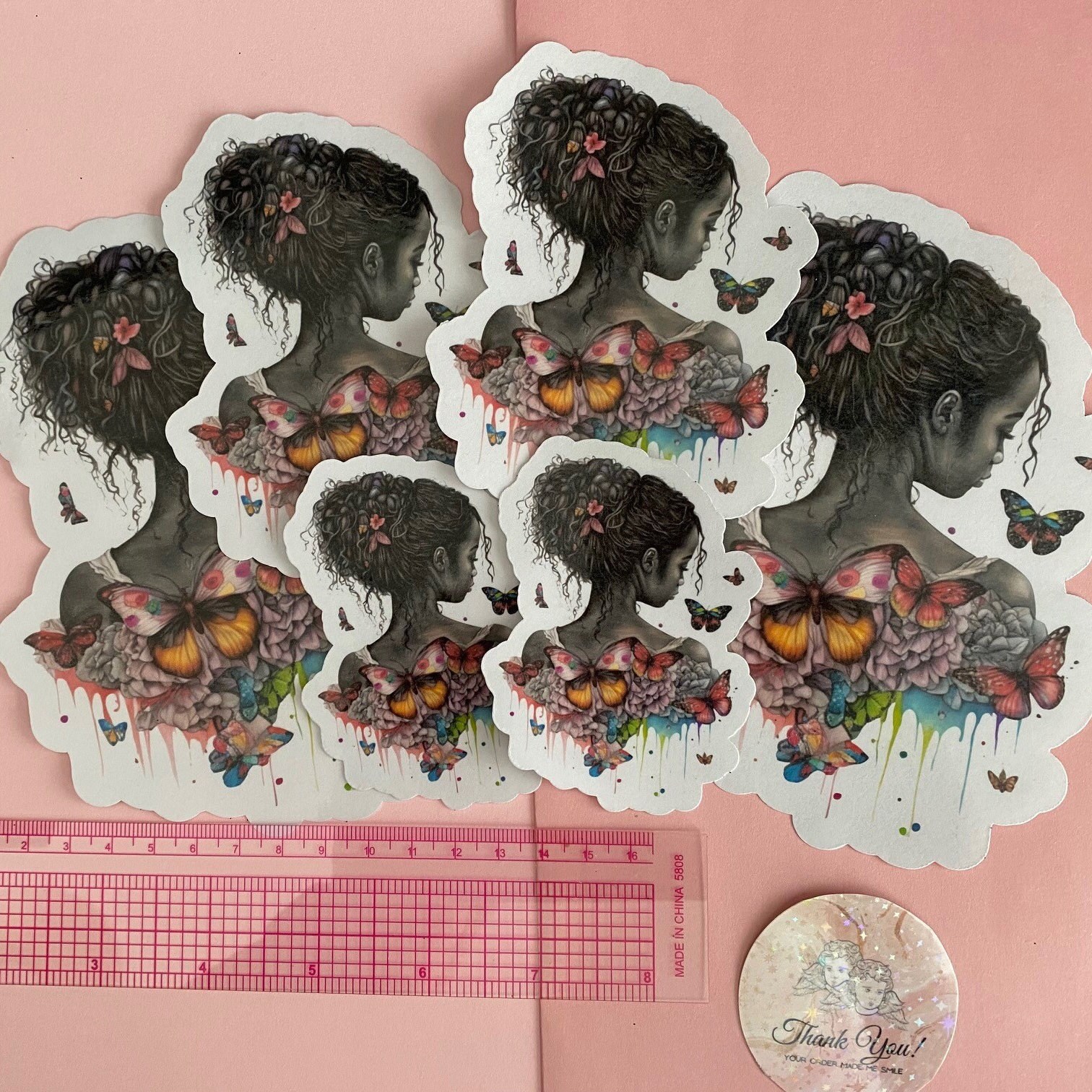 1 Pack Girl With Butterflies Sticker Scrapbooking cute Stickers Cricut ...