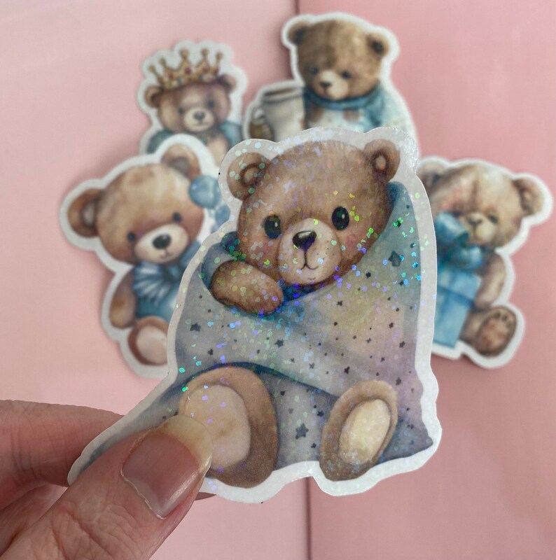 Cute Teddy Bear Stickers 5 Pack Scrapbooking cute Stickers Cricut ...