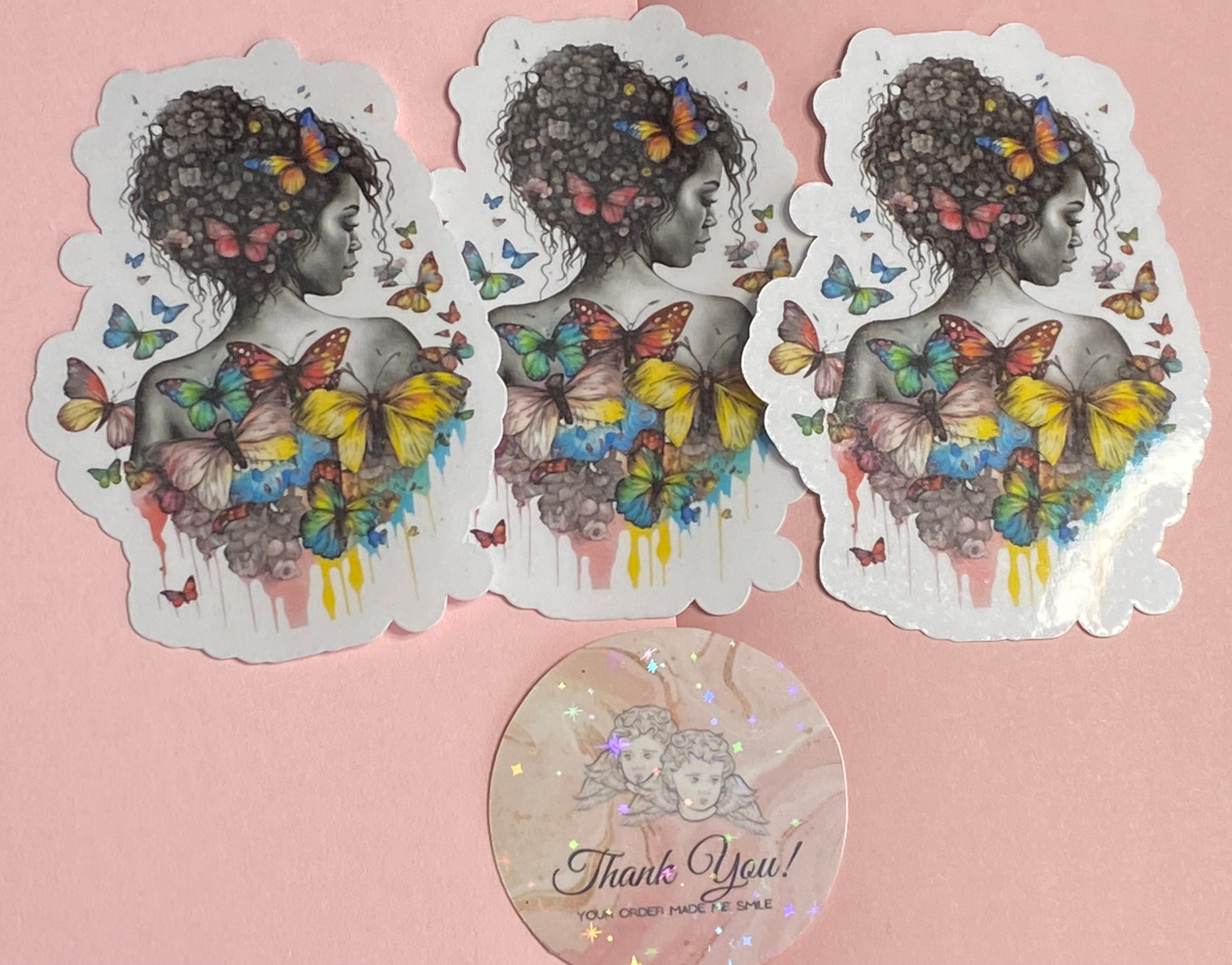 1 Pack | Girl With Butterflies Sticker | Scrapbooking |cute Stickers ...