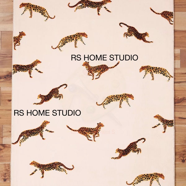 Anthropologie Cheetah Rug - Etsy