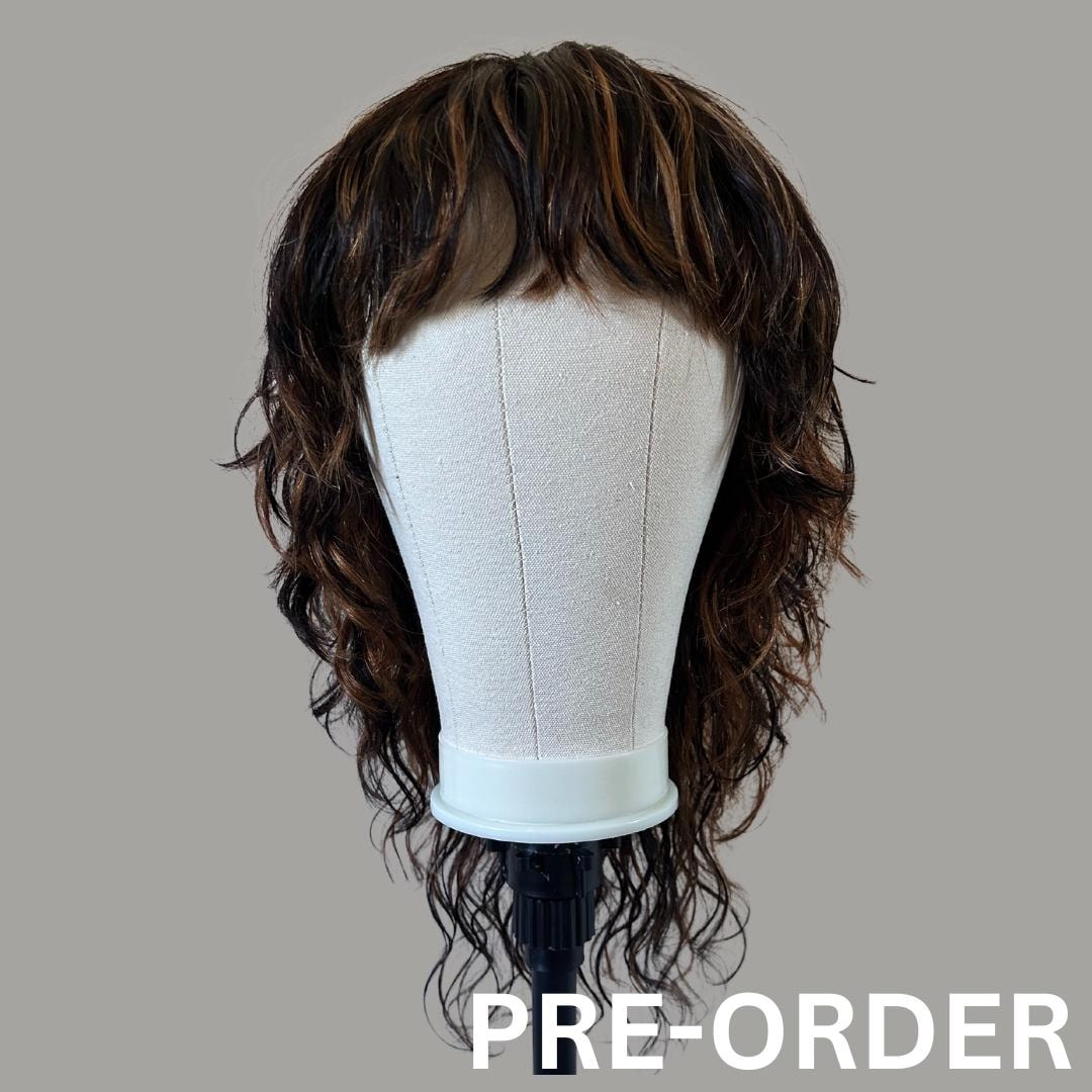 PRE-ORDER Shaggy Wolf Cut Mullet Wig – Human Hair With Highlights, 5x7 ...