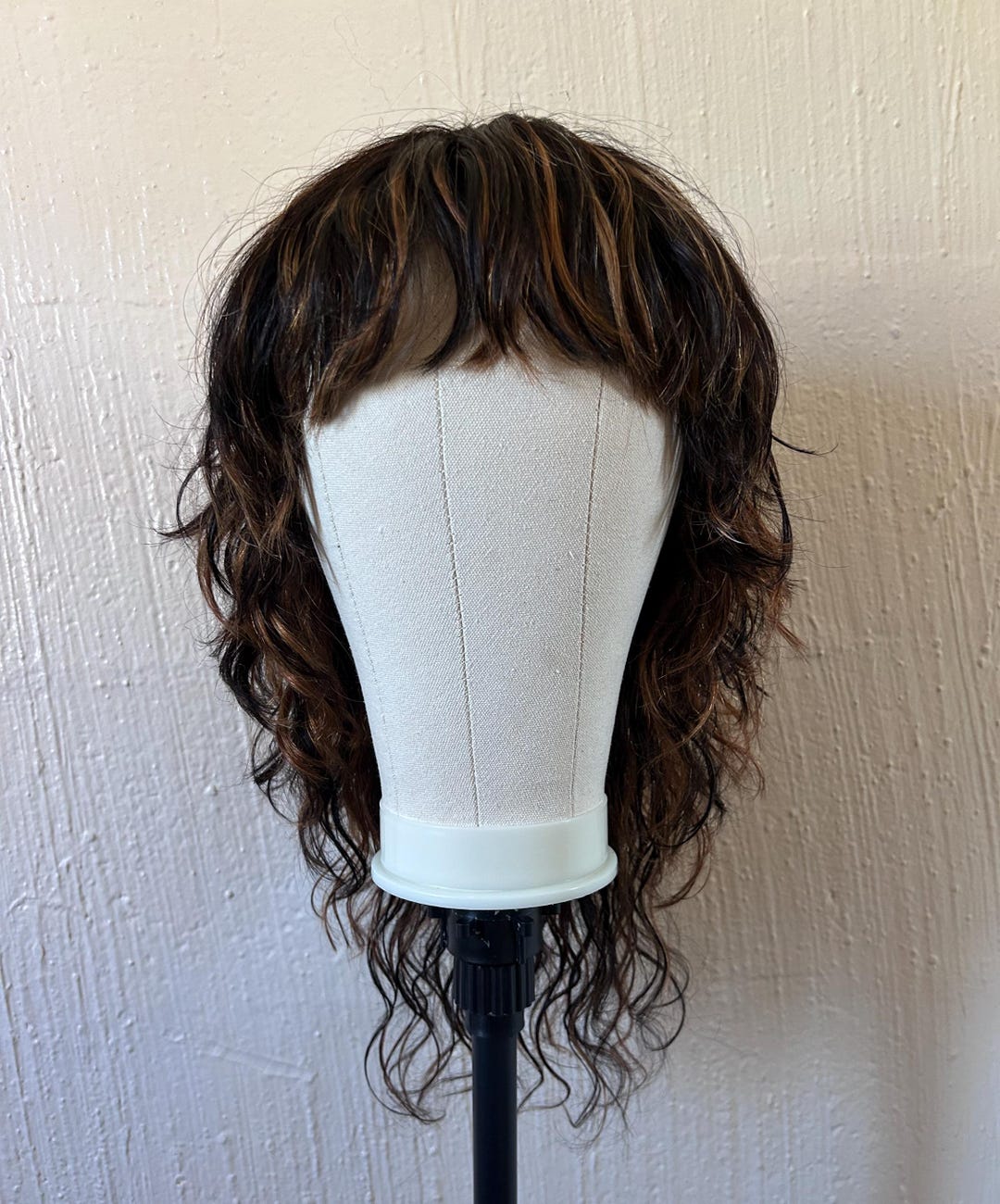 Shaggy Wolf Cut Mullet Wig – Human Hair With Highlights, 5x7 Lace ...
