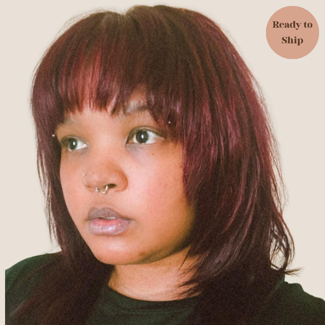 Straight Wolf Cut Wig: Edgy Rocker Style Plum/burgandy 18" - Etsy Australia