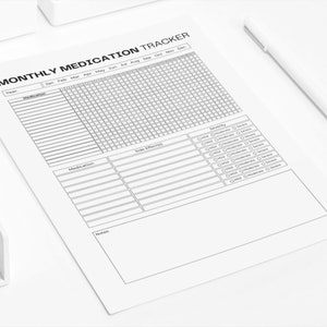 Monthly Medication Tracker, Fillable PDF (A4, A5, Letter) - Etsy