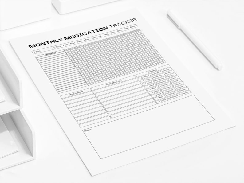 Printable Medication Tracker Fillable PDF Chronic Illness Tracker for ...