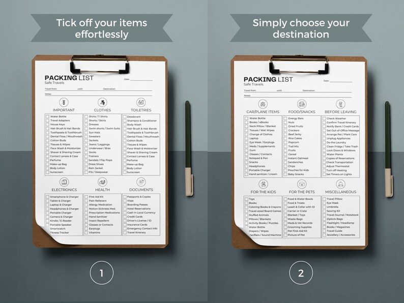 Packing List Printable Travel to Do List Template Fillable PDF Packing ... Packing List Printable Travel to Do List Template Fillable PDF Packing ...