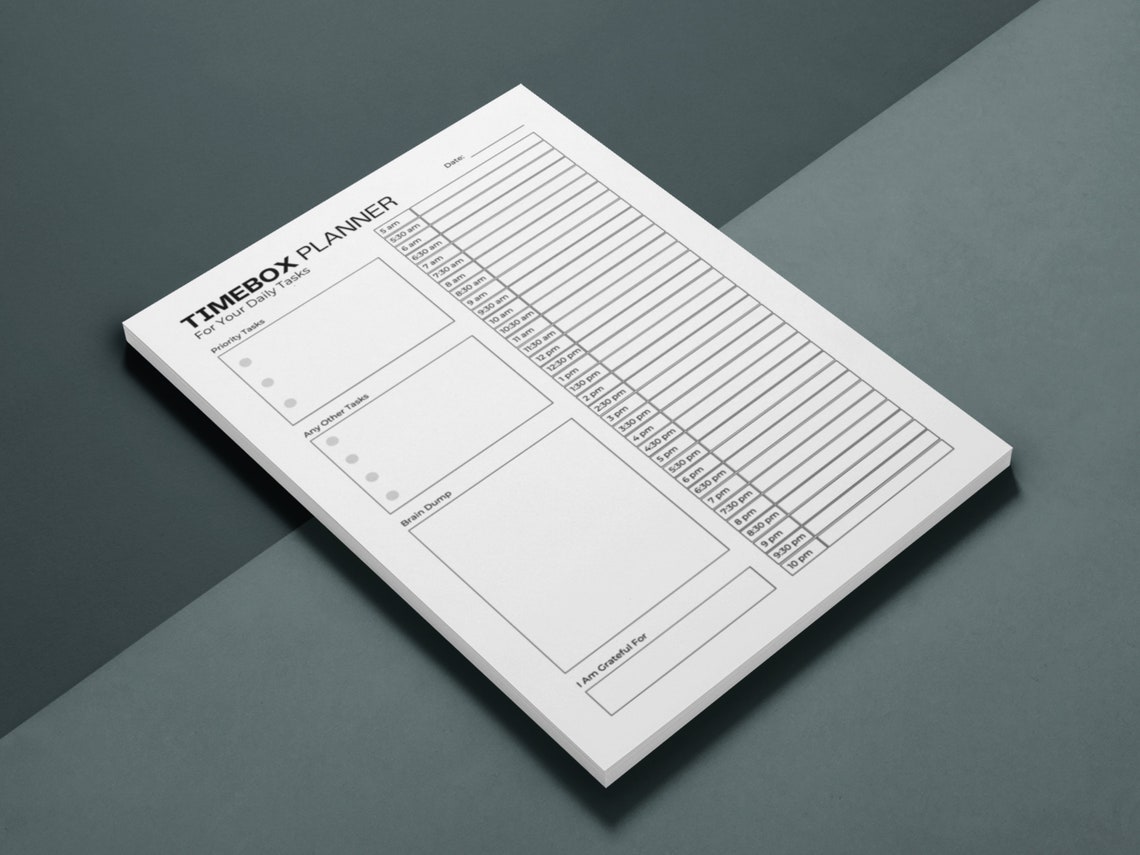 Timebox Planner Printable Time Management Fillable PDF to Do - Etsy