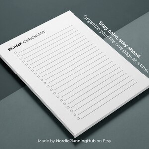 Blank Checklist Minimalist to Do List Checklist Template - Etsy