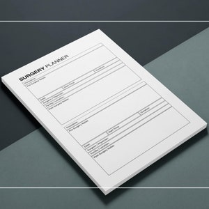 Surgery Planner Printable: Procedure Tracker, Medical Binder (fillable ...