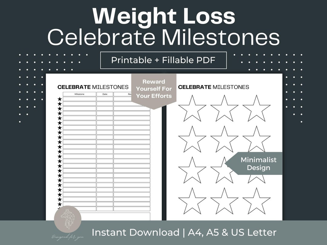 Weight Loss Celebrate Milestones Printable Weight Loss Motivation ...