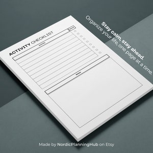 Activity Checklist Printable Simple Checklist Fillable PDF Daily to Do ...
