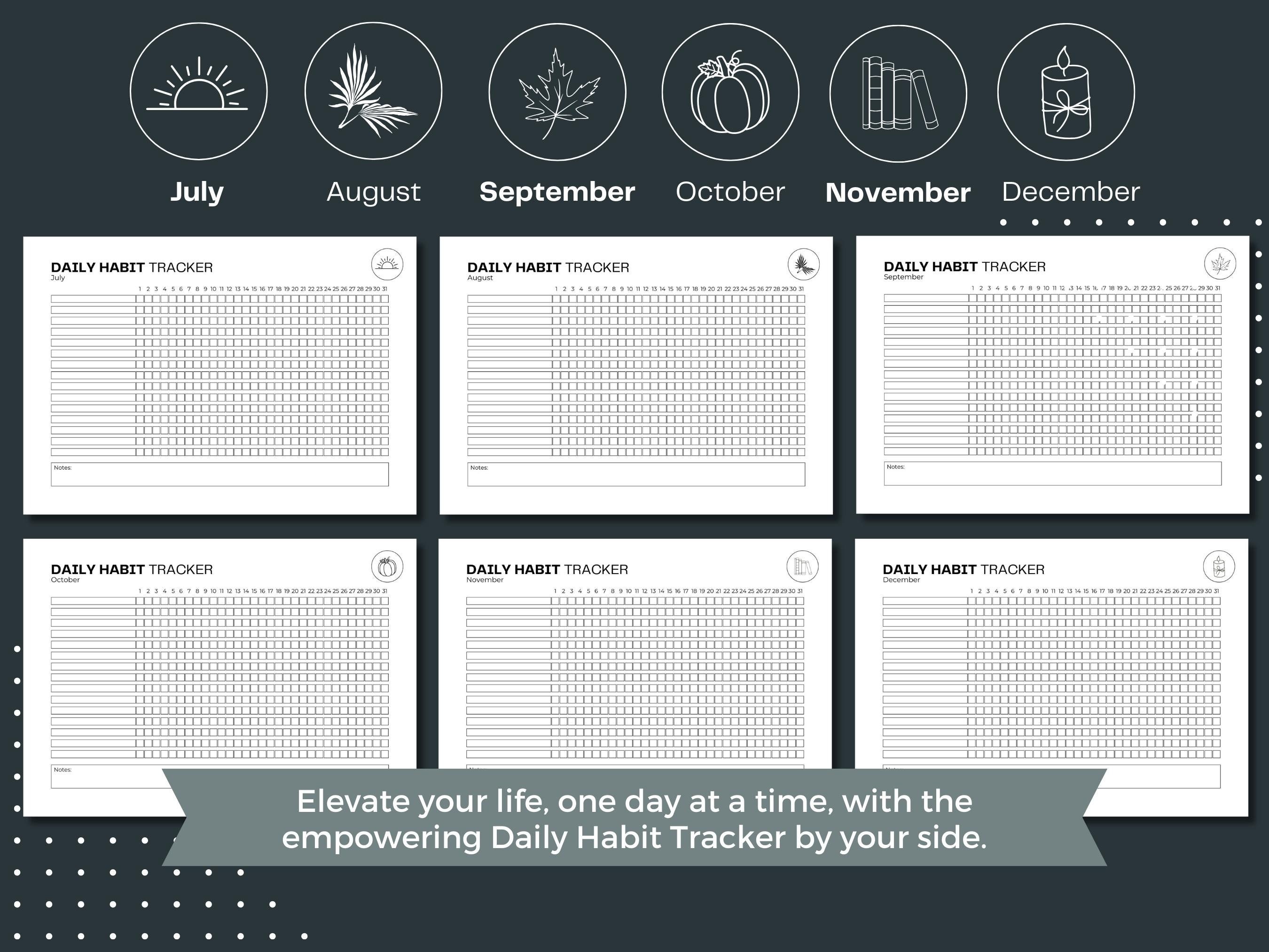 Daily Habit Tracker Daily Routine Planner Monthly Habit Tracker Habit ...