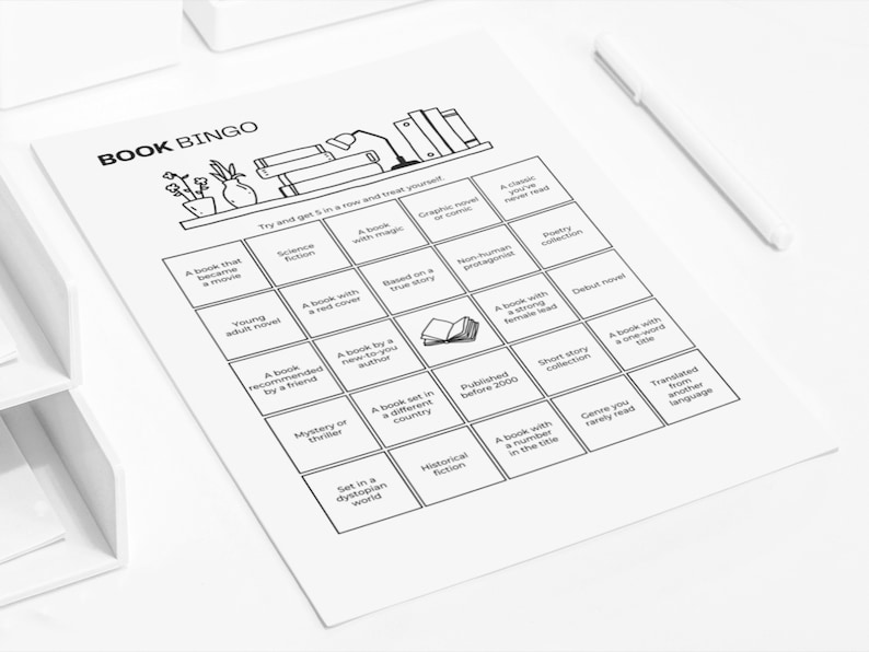 Book Bingo Template, Reading Journal Bundle, Book Log, Book Reading ...