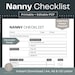Nanny Checklist Printable Nanny Schedule Fillable PDF Babysitter Info ...