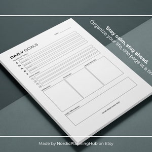 Daily Goals Template Goal Settings Worksheet Fillable PDF Personal ...