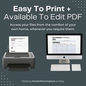 Retirement Tracker Printable Retirement Planner Fillable PDF Financial ...