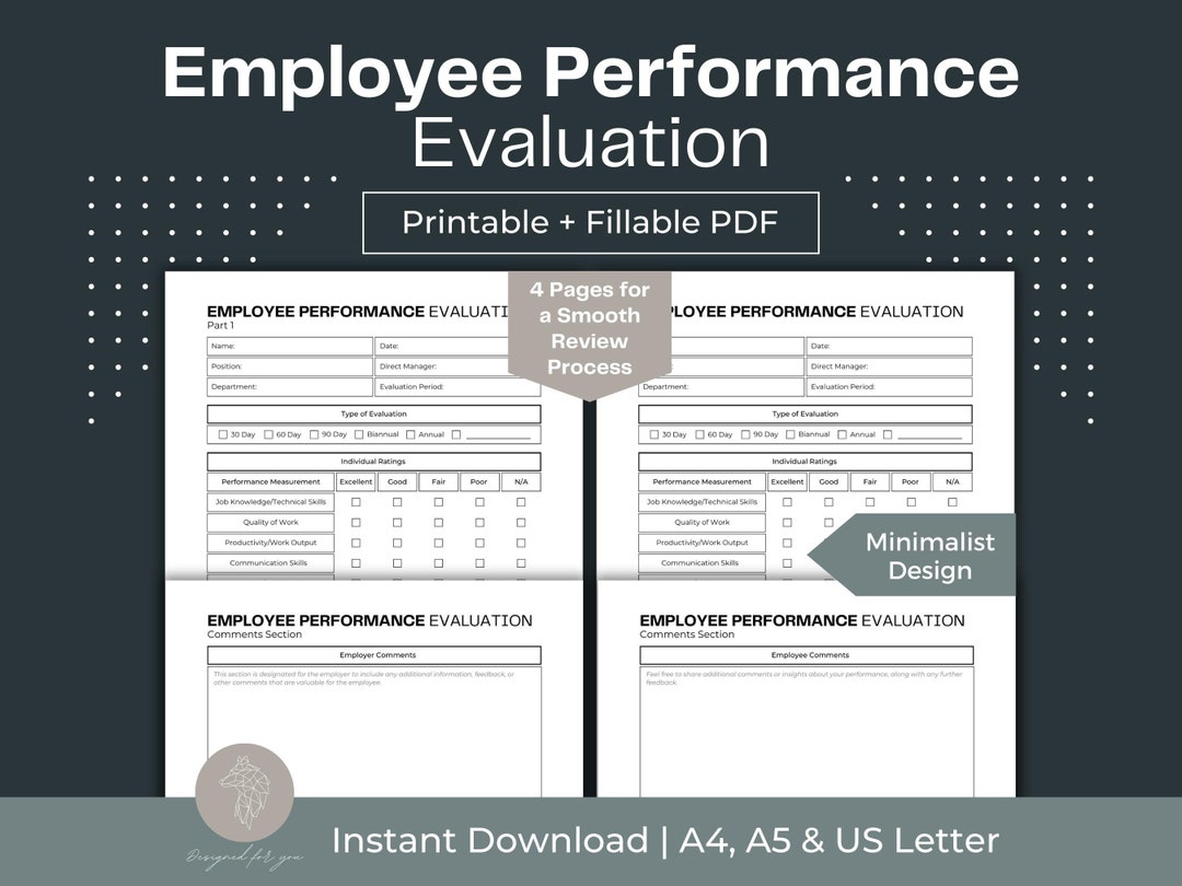 Employee Performance Evaluation Performance Appraisal Human Resource Template Employee