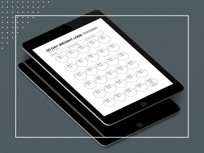 30 Day Weight Loss Tracker Printable 30 Day Challenge Tracker Fillable ...