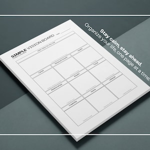 Simple Vision Board Printable Vision Board Fillable PDF Vision Board ...