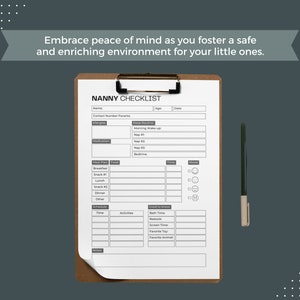 Nanny Checklist Printable | Babysitter Info Sheet, Childcare Planner ...