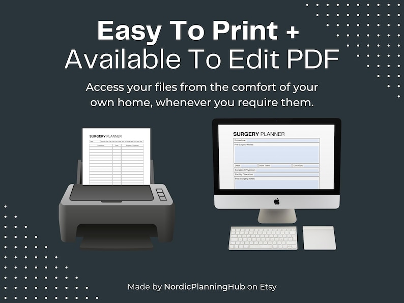 Surgery Planner Printable: Procedure Tracker, Medical Binder (fillable ...