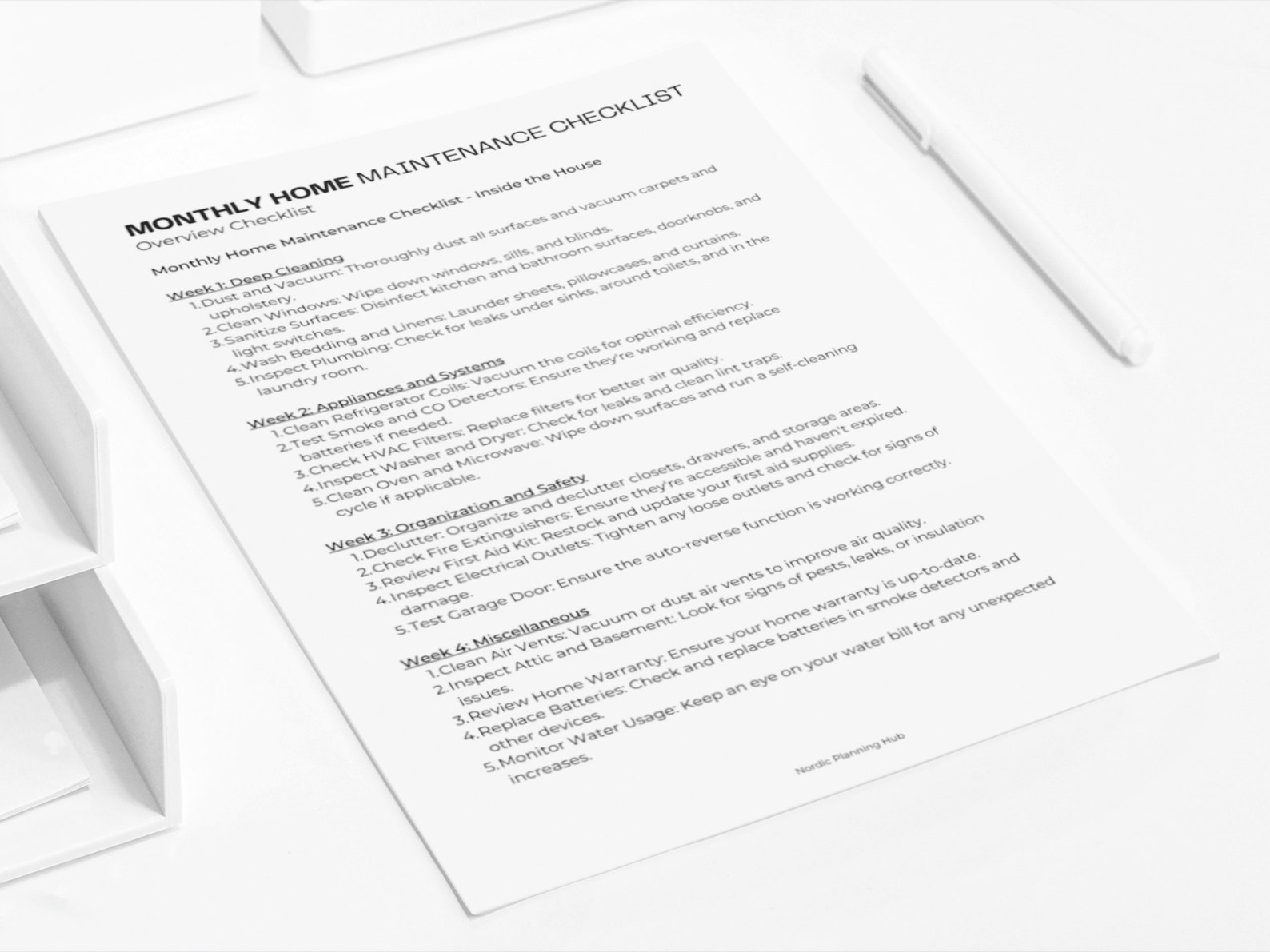Monthly Home Maintenance Checklist, Fillable Printable PDF (A4, A5 ...