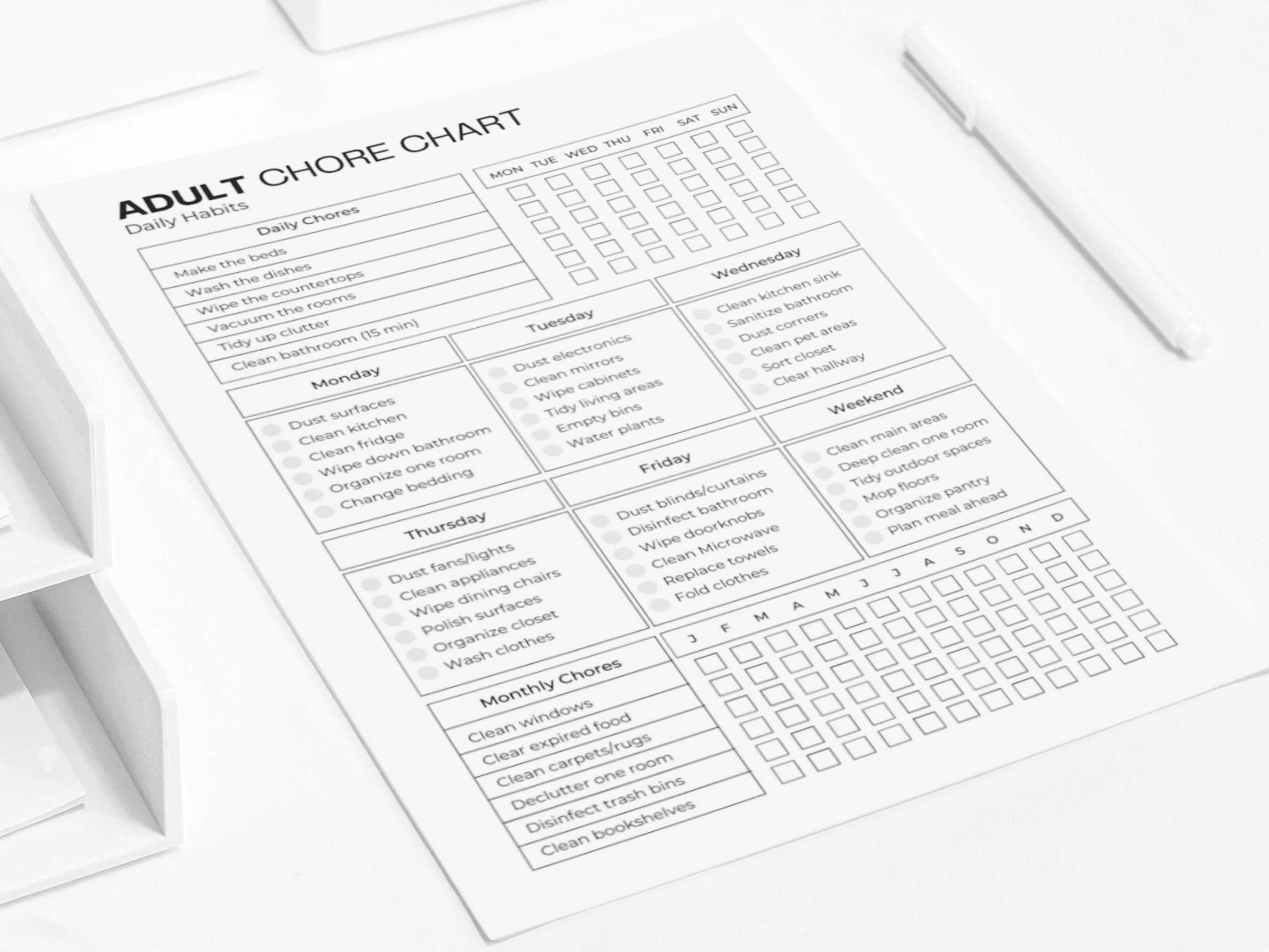 Adhd Chore Chart Adults Printable
