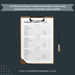 Chronic Illness Tracker Printable for Your Medical Binder Fillable PDF ...