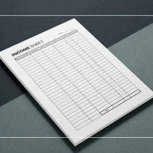Income Sheet Printable | Paycheck Budget Tracker (fillable PDF) - Etsy