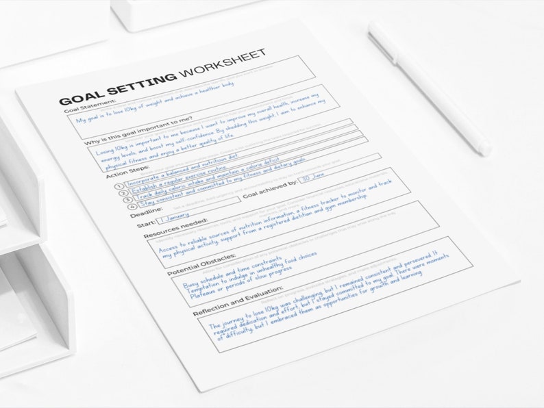 Goal Setting Planner Bundle, SMART Goals, Vision Board (fillable PDF ...