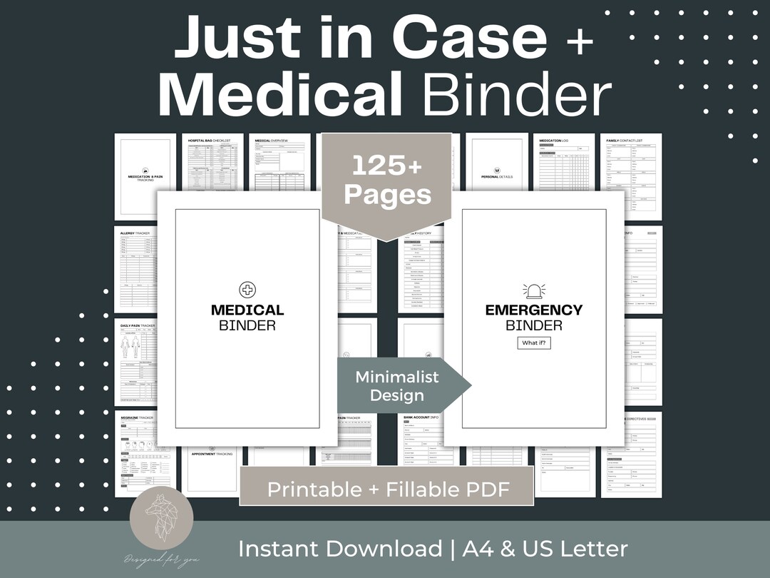 Just in Case Binder, Medical Binder Printable, Emergency Binder, Home Management Binder, Home ...