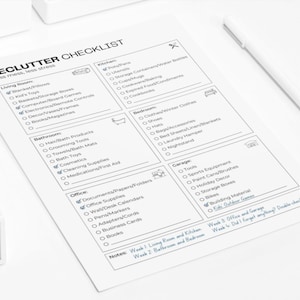 Declutter Checklist ADHD Decluttering Home Cleaning Planner Home ...