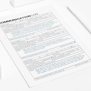 Communication Log Printable Call Tracker Fillable PDF Phone Call Log ...