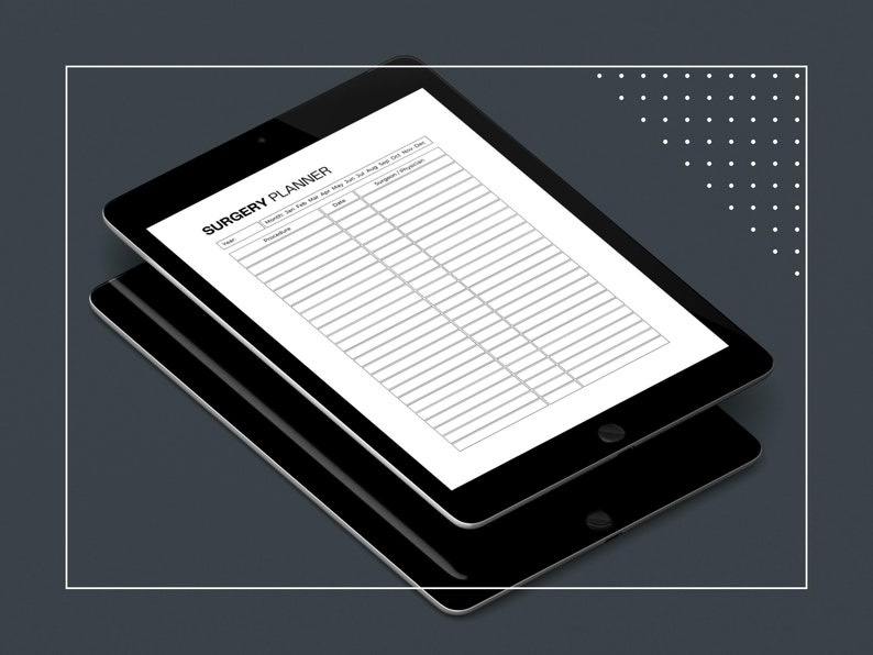 Surgery Planner Printable: Procedure Tracker, Medical Binder (fillable ...