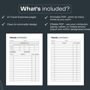 Printable Travel Expenses Tracker, Budget Planner (A4, A5, Letter) - Etsy