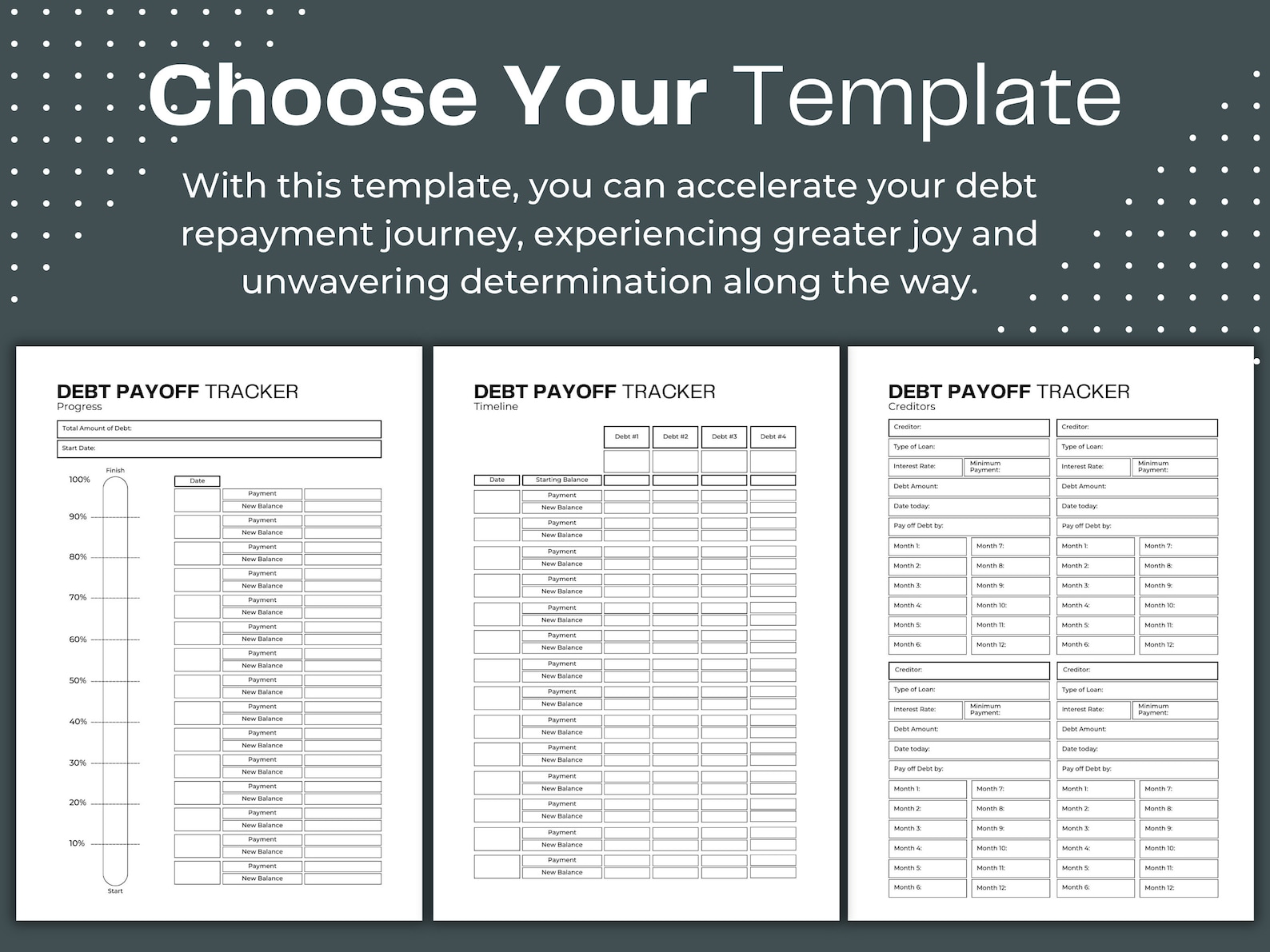 Debt Payoff Tracker Printable Debt Payment Tracker Fillable PDF ...
