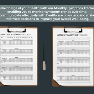 Printable Monthly Symptom Tracker Fillable PDF Chronic Illness Tracker ...
