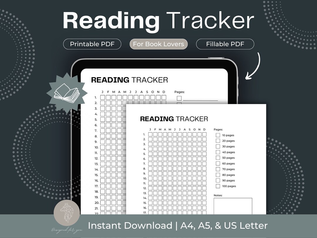 Reading Tracker Printable, Reading Planner Insert, Book Reading Planner ...