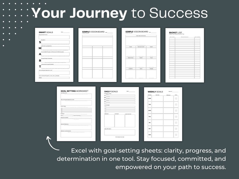 Goal Setting Worksheet, Goals Planner, Goal Setting Template, Goal ...