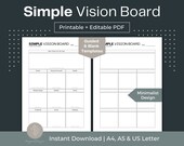 Simple Vision Board Printable Vision Board Fillable PDF Vision - Etsy