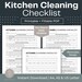 Kitchen Cleaning Checklist Printable, Fillable PDF (A4, A5, Letter) - Etsy