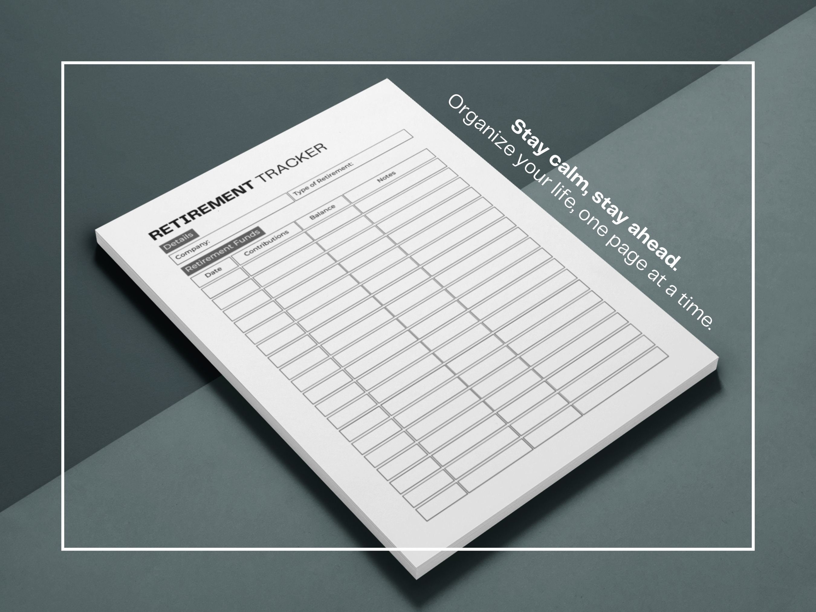 Retirement Tracker Printable Retirement Planner Fillable PDF Financial ...