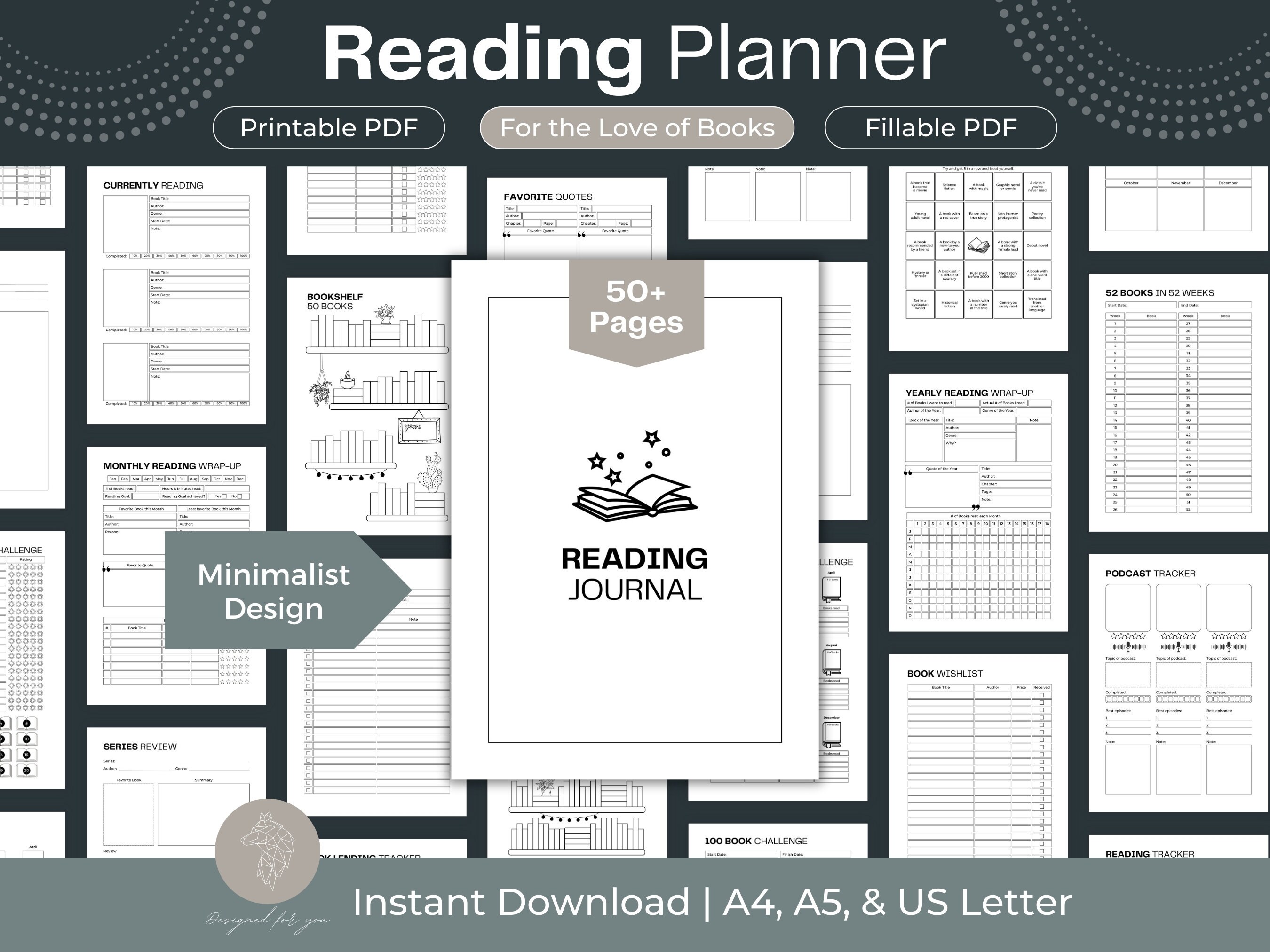 Reading Planner, Reading Journal Bundle, Book Log, Book Reading Planner ...