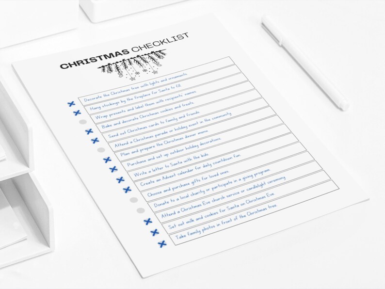 Minimalist Christmas Checklist Printable Holiday Planner Fillable PDF ...