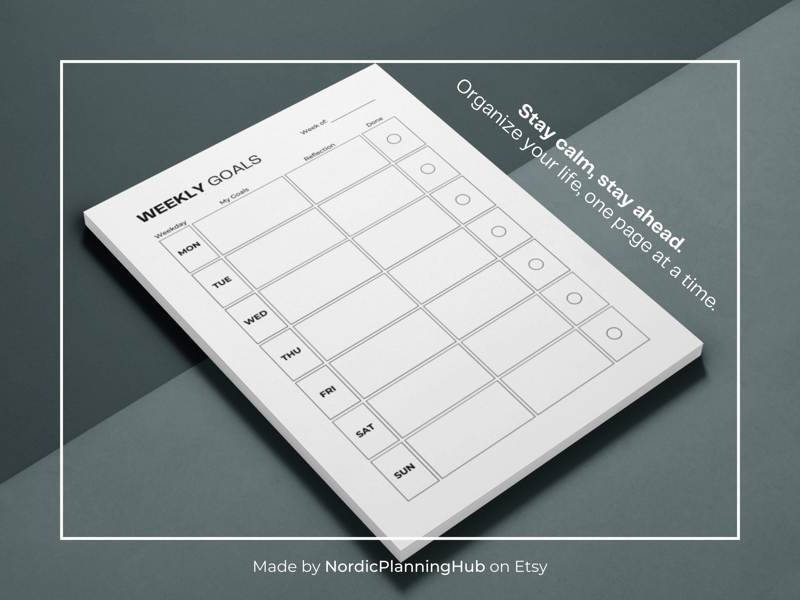 Weekly Goal Tracker Weekly Goals Template Weekly Goal Planner Habit ...