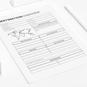 Printable Destination Overview, Travel Templates, Travel Itinerary ...