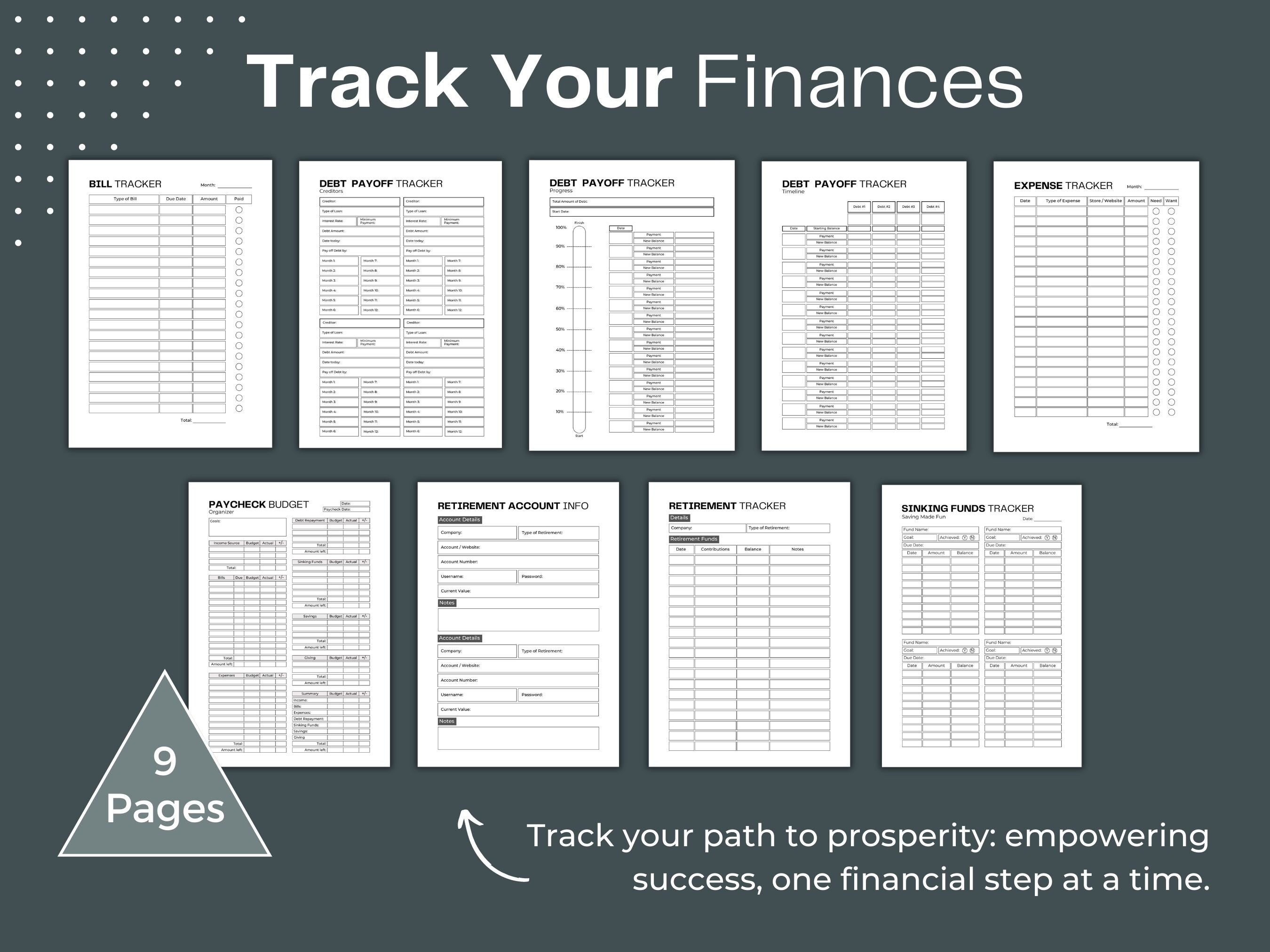 Personal Finance Planner Printable Finance Bundle Fillable PDF Money ...