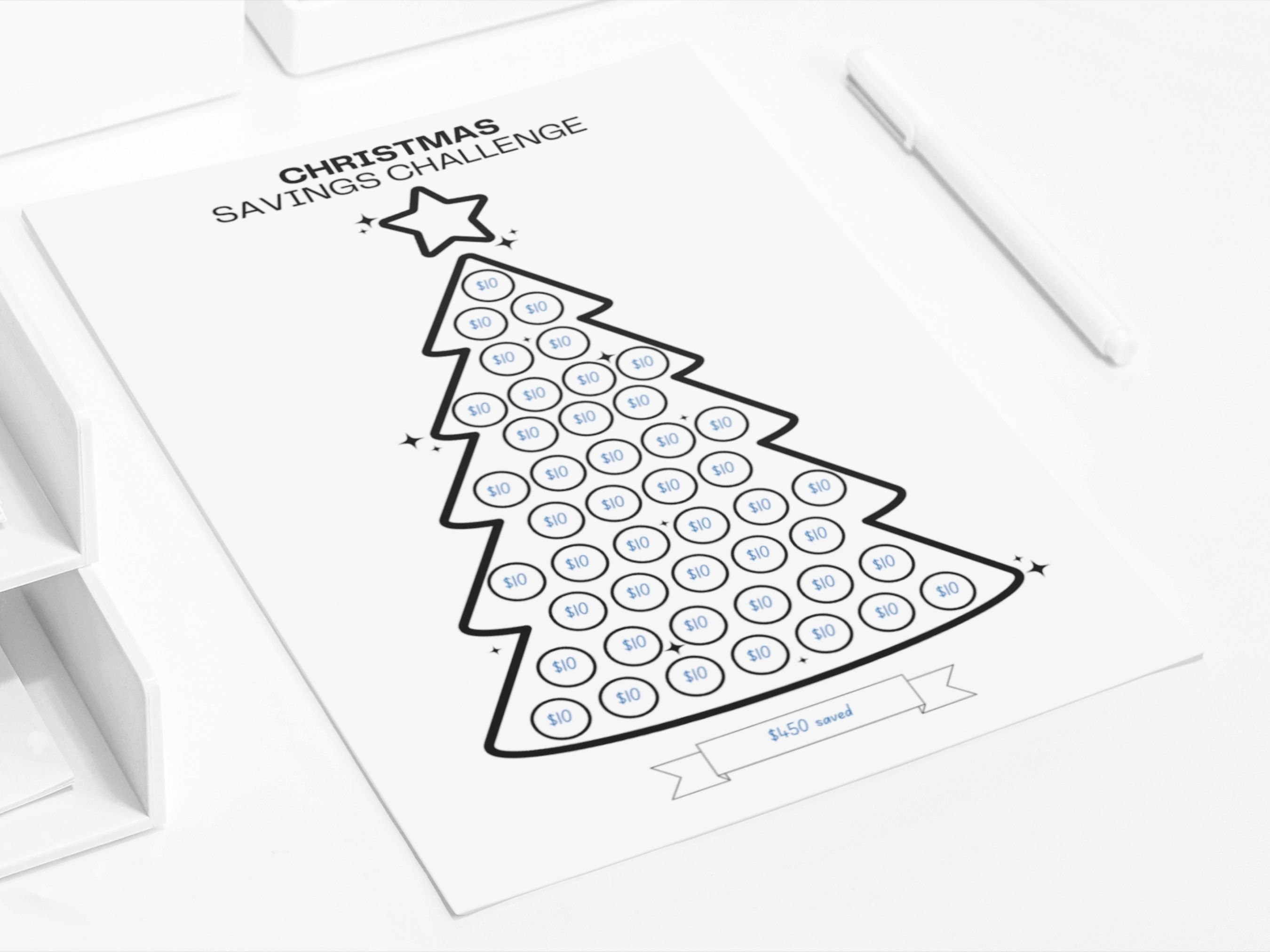 Christmas Savings Challenge Printable: Holiday Funds Tracker (fillable ...