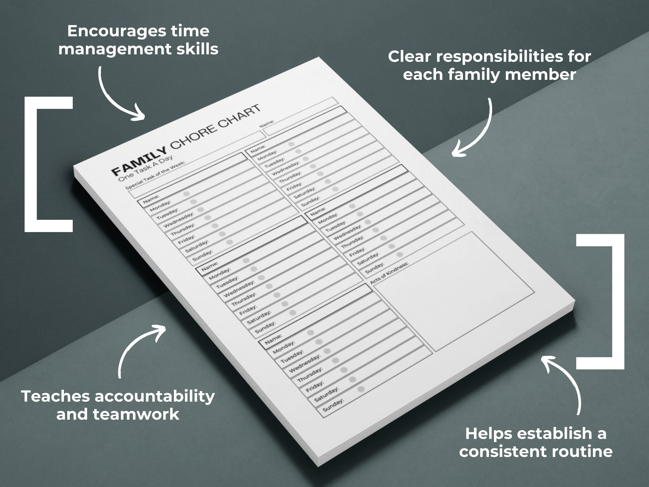 Family Chore Chart Printable, Family Cleaning Chart, Family Cleaning ...