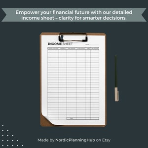 Income Sheet Printable Paycheck Budget Tracker Fillable PDF Savings ...